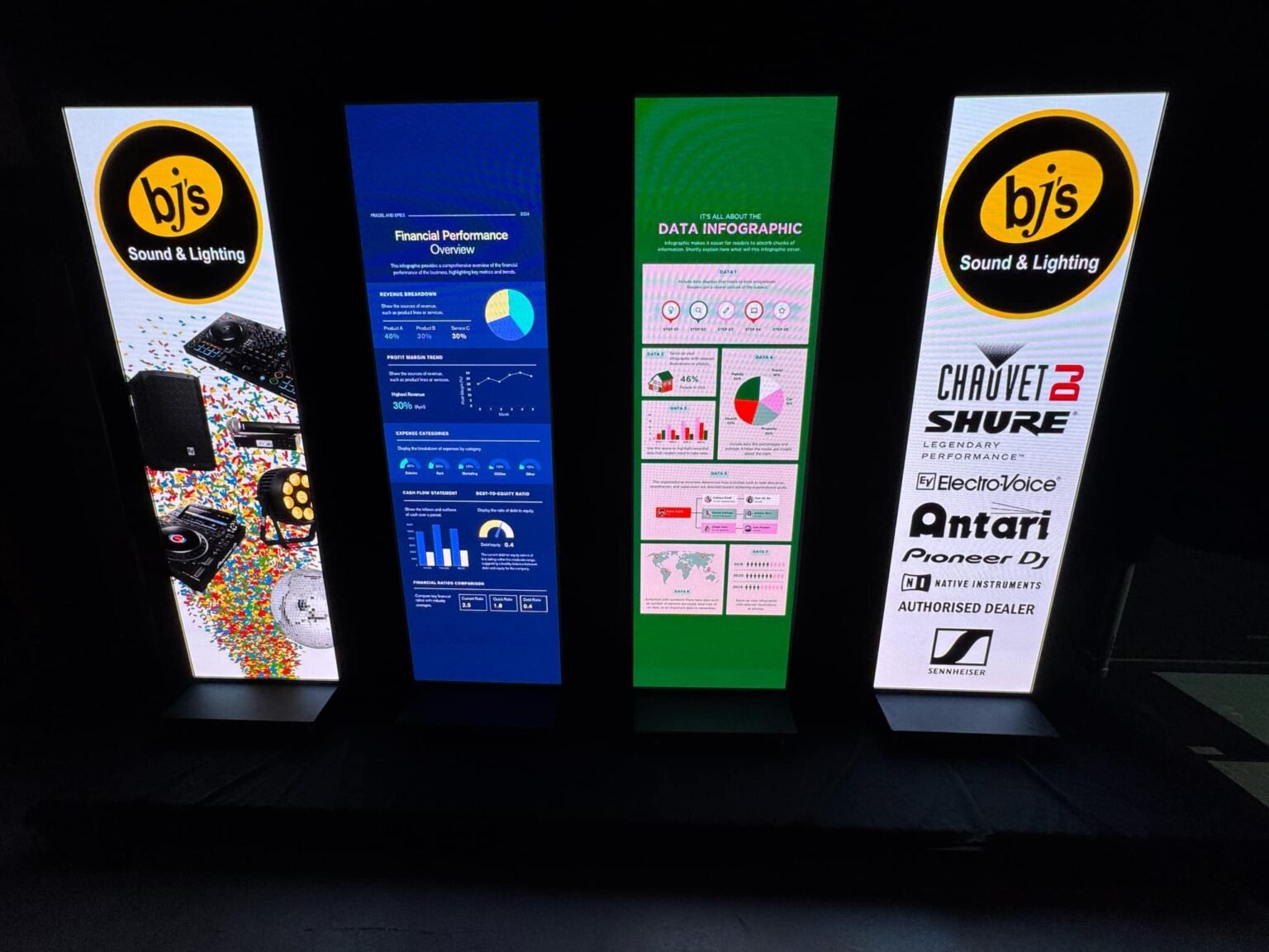 Freestanding Vertical LED Screens P1.875mm | BJs Sound & Lighting Hire