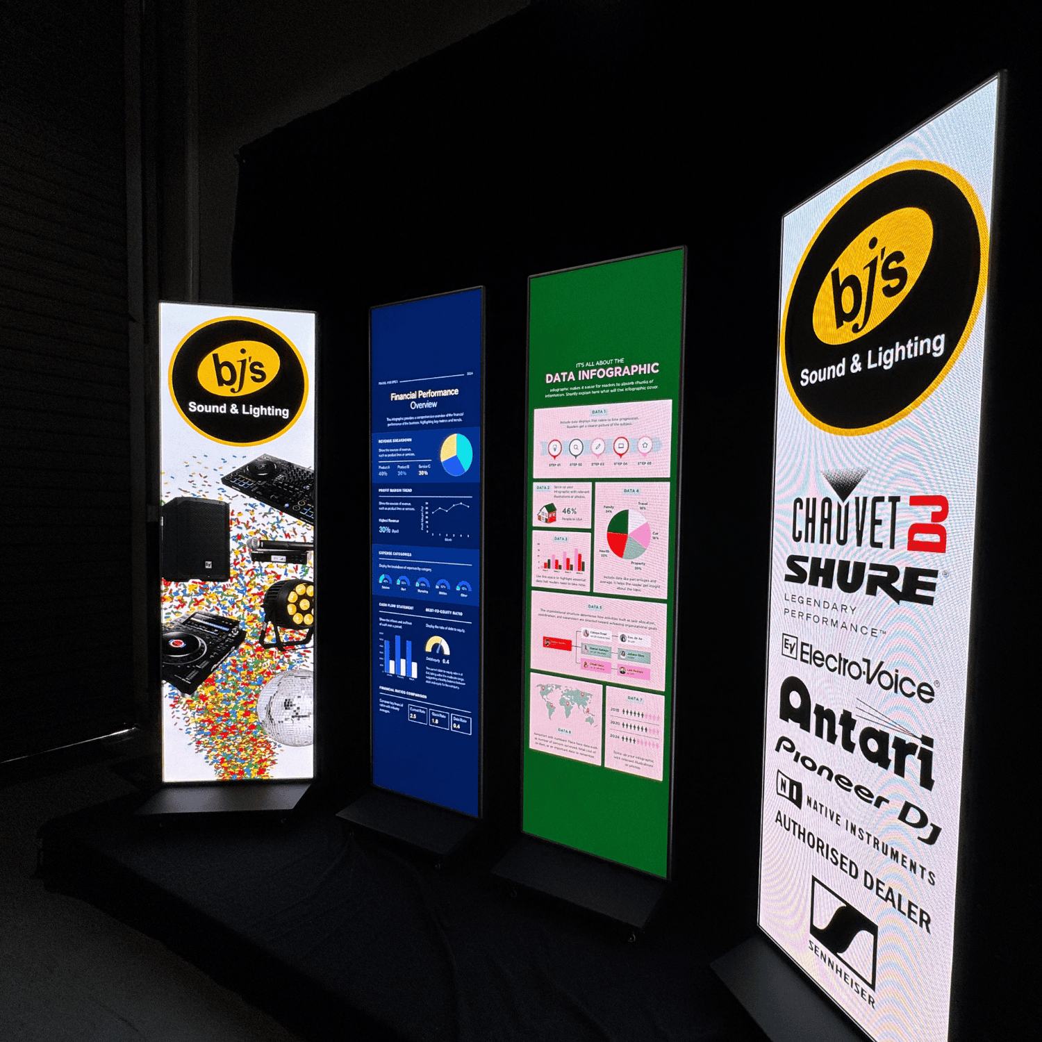 Freestanding Vertical LED Screens P1.875mm | BJs Sound & Lighting Hire