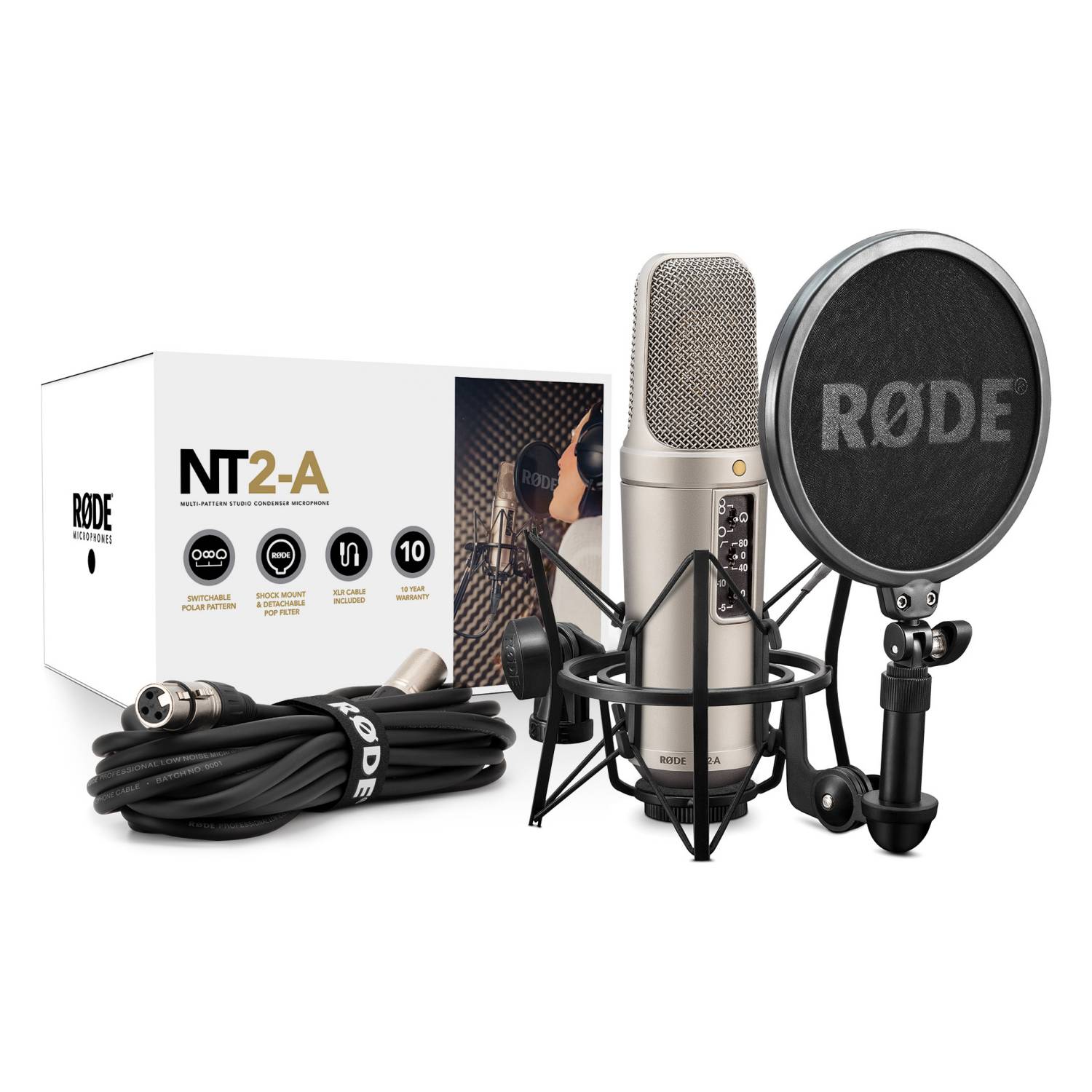 Rode NT2-A Multi-pattern 1inch Dual Condenser Microphone | BJs Sound ...