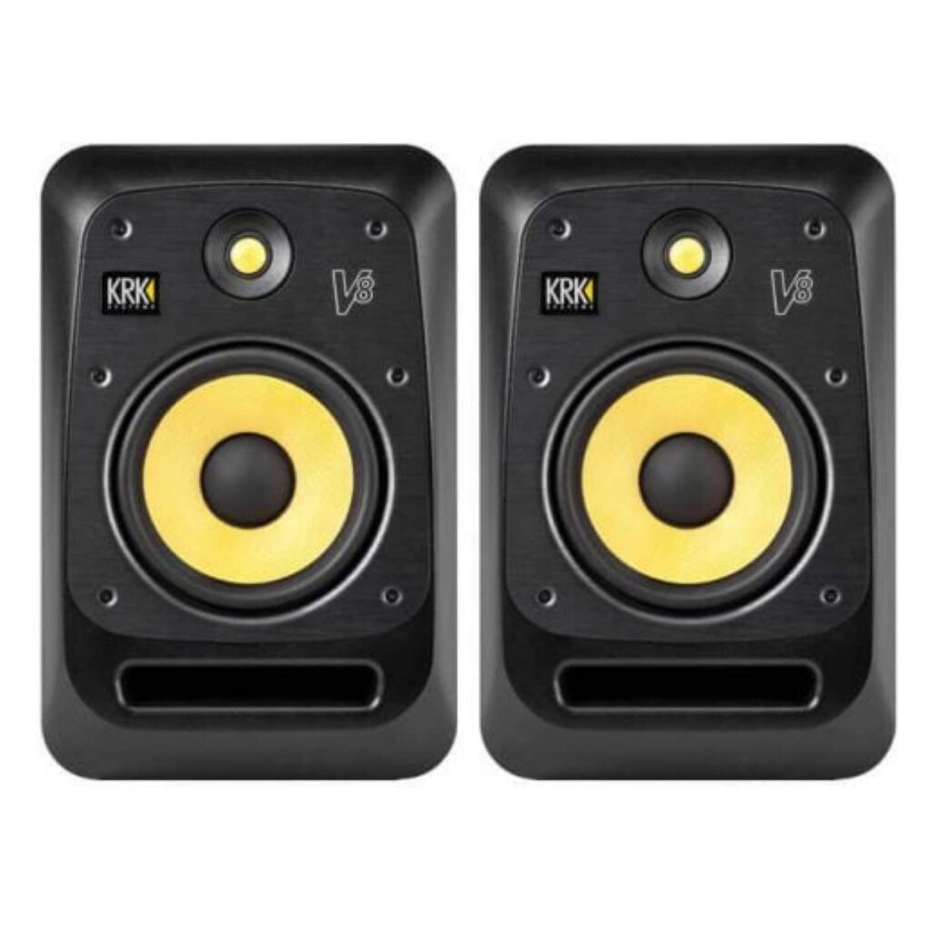KRK V8 S4 Powered 8 Inch Studio Monitors (Pair) (Black) | BJs Sound & Lighting