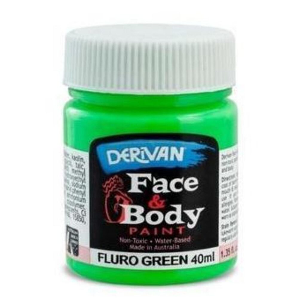 Derivan Face Paint 40ml Fluro Green | BJs Sound & Lighting
